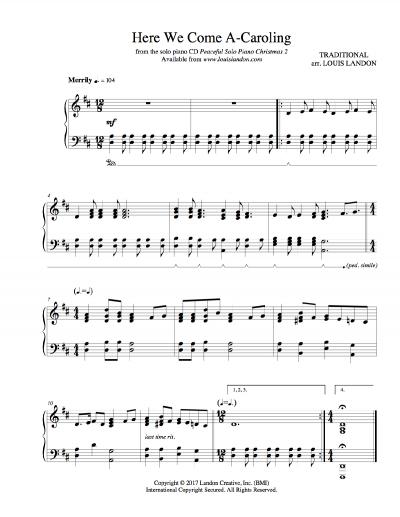 Here We Come A-Caroling - Sheet Music